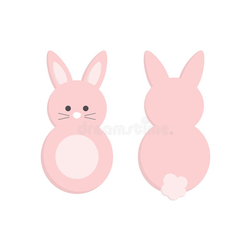 Cute Pink Easter Bunny Vector Stock Vector - Illustration of baby, body ...