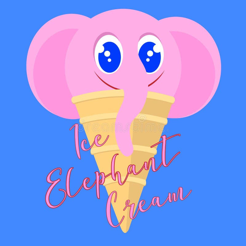 Elephant with an ice cream stock illustration. Illustration of dream ...