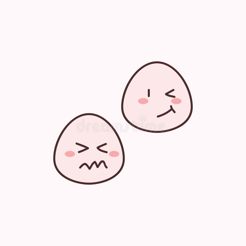 Cute Pink Emoticons with Various Facial Expressions Stock Vector ...