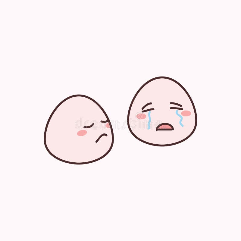 Cute Pink Emoticons with Various Facial Expressions Stock Vector ...