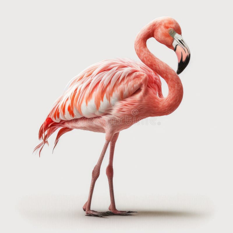 Cute Pink Flamingo. Illustration AI Generative Stock Illustration ...