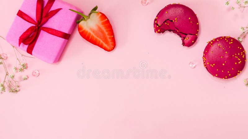 Cute Pink Flat Lay, Template with Free Space in the Center for Your ...