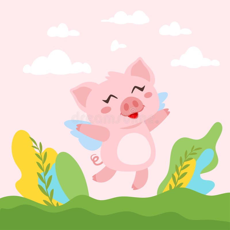 Pink Flying Pig Stock Illustrations – 567 Pink Flying Pig Stock ...