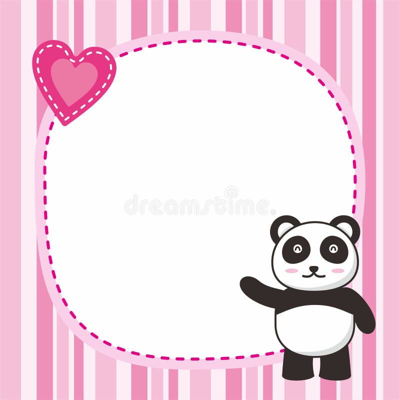 Cute Panda Frame Vector stock vector. Illustration of white - 106698875