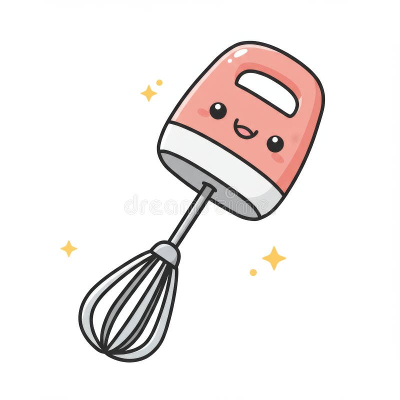 Cute Pink Hand Mixer Cartoon Illustration Stock Illustration ...