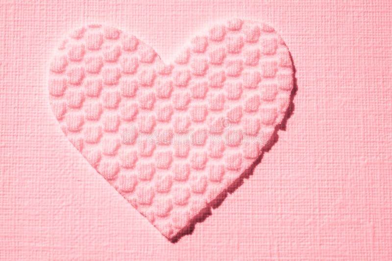 Cute Pink Heart from Textured Material on the Table Stock Image - Image ...