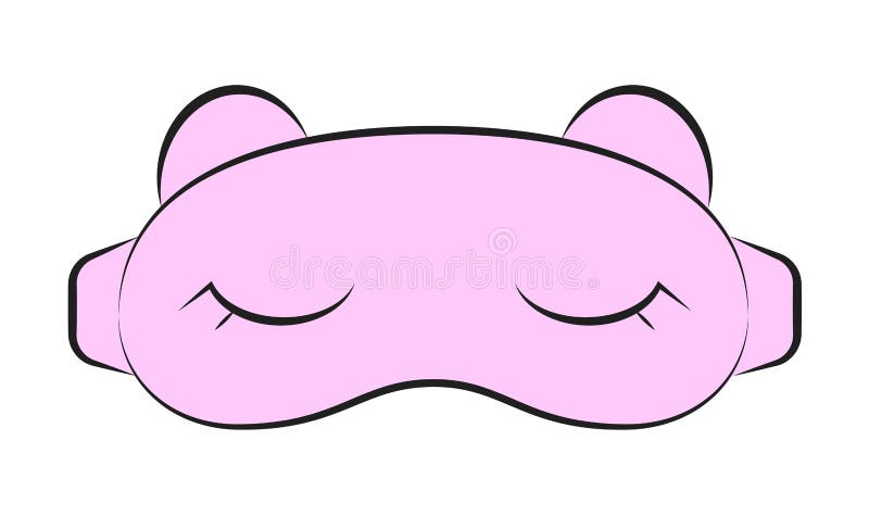 Cute Pink Icon Sleep Mask with Eyes Stock Vector - Illustration of ...