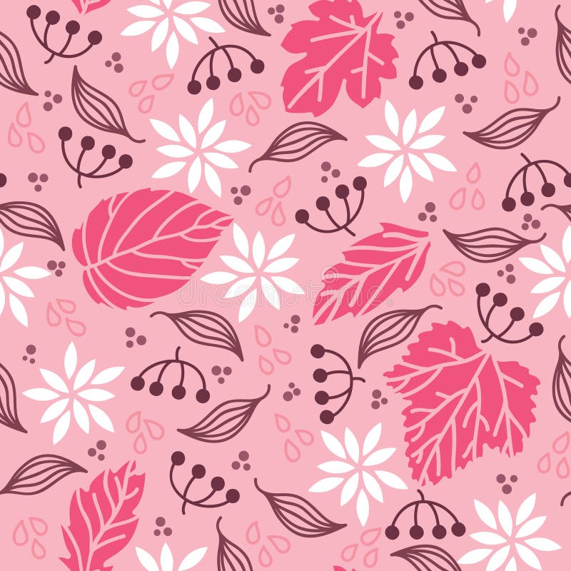 Pink Floral Pattern for Girl. Stock Vector - Illustration of botany ...