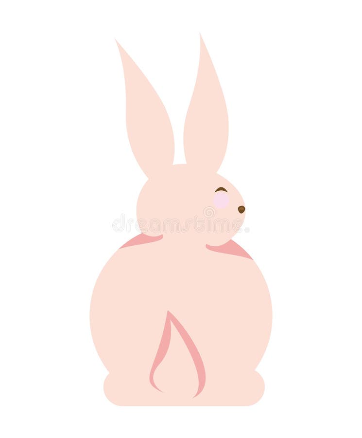 Cute pink rabbit back stock vector. Illustration of isolated - 248230829