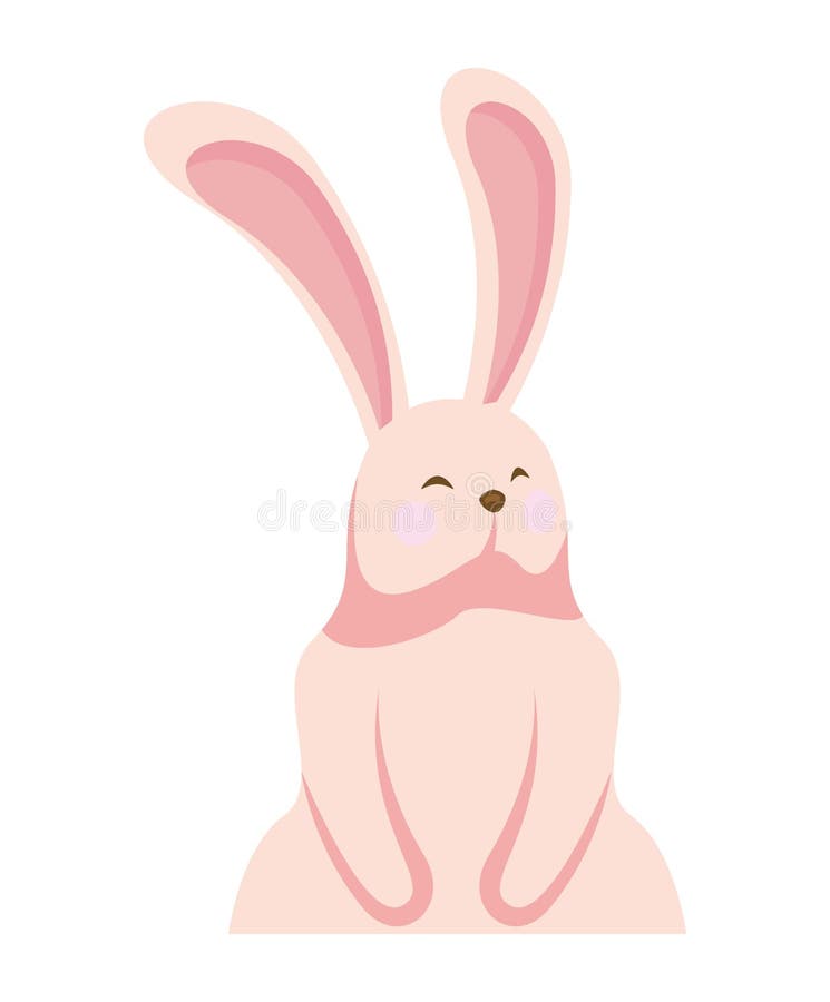 Cute pink rabbit front stock vector. Illustration of front - 248230917