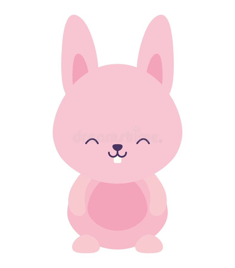Cute pink rabbit stock vector. Illustration of pink - 224283354