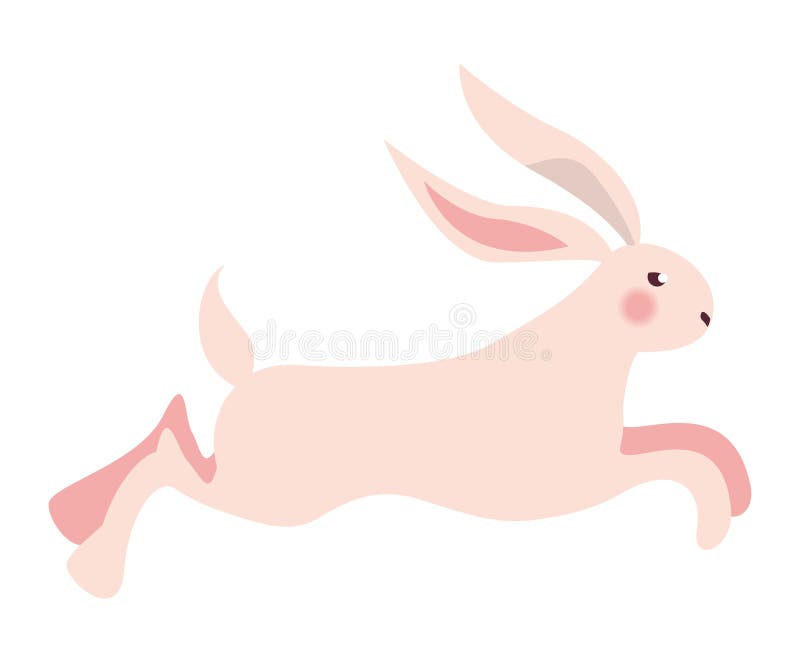 Cute pink rabbit running stock vector. Illustration of running - 248230893