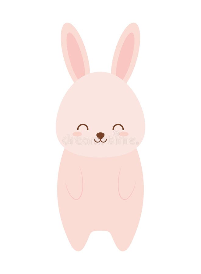 Cute pink rabbit stock vector. Illustration of children - 216644483