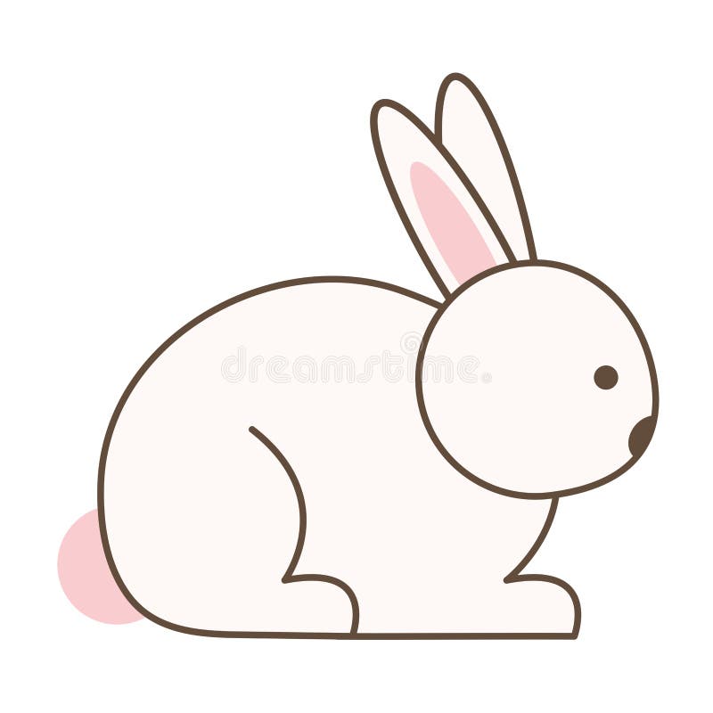 Cute pink rabbit stock vector. Illustration of vector - 216645609