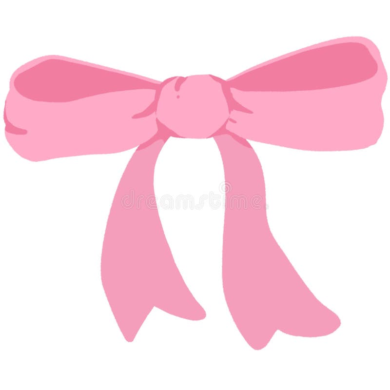 A cute pink ribbon bow stock illustration. Illustration of drawing ...