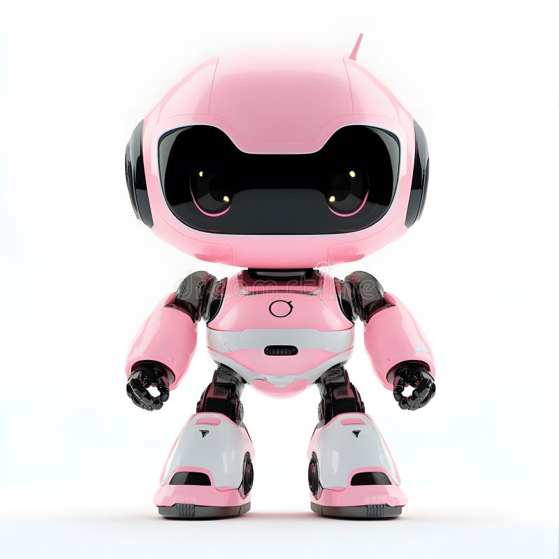 Pink Robot Artificial Intelligence Flying Stock Illustration ...
