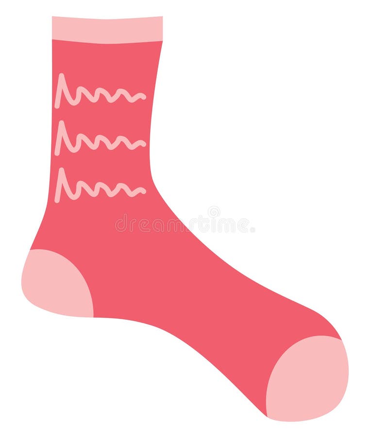 Cute pink sock, icon stock vector. Illustration of isolated - 261075477