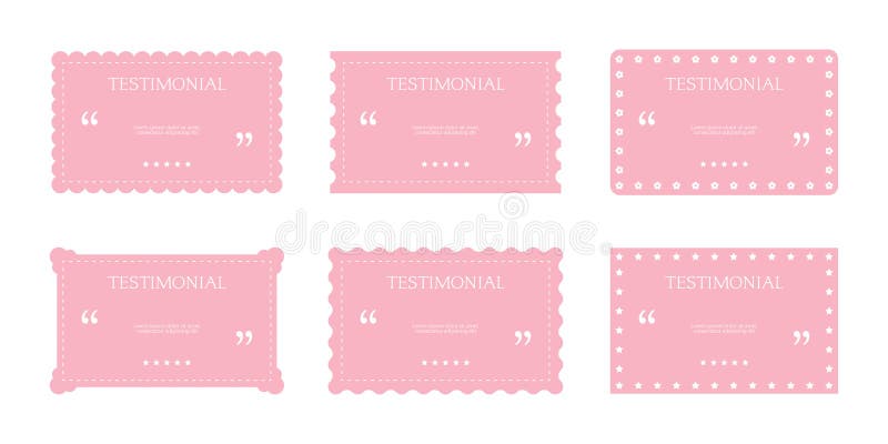Pink Testimonial Template Backgroundscustomer Feedback Review Stock ...