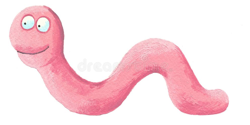 Cute pink worm stock illustration. Illustration of creature - 16063931