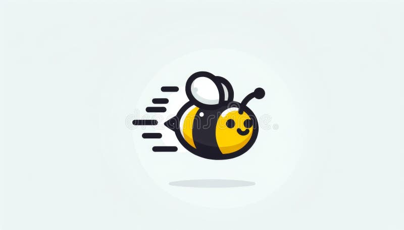 Cute Pixel Art Bee Flying Fast on White Background Stock Illustration ...