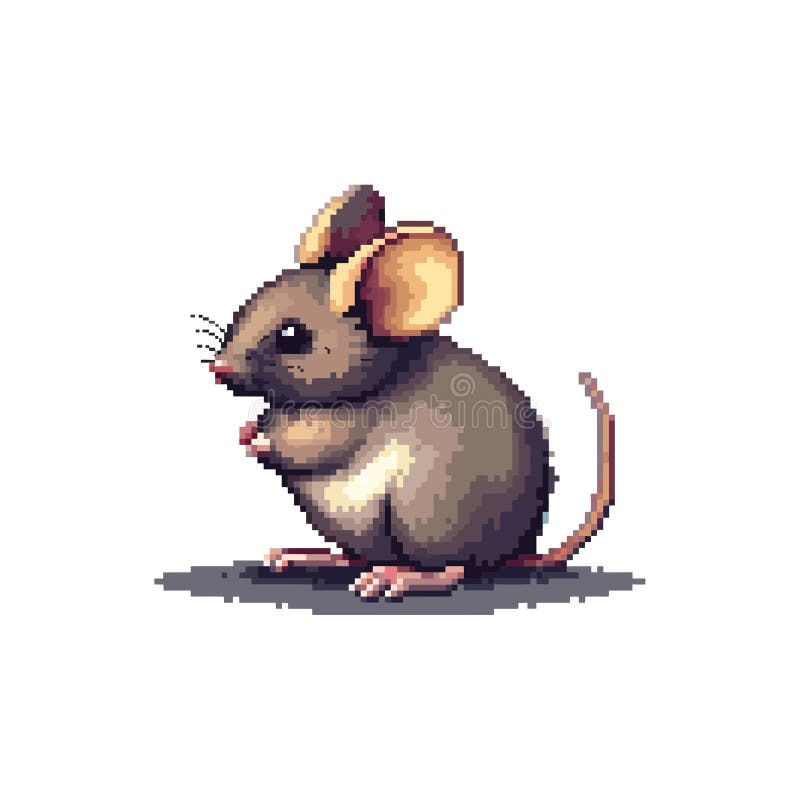 Cute Pixel Art Mouse in Side Profile. Vector Illustration Design Stock ...