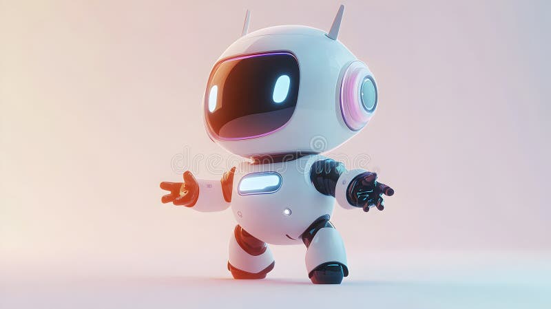 Adorable AI Robot stock photo. Image of future, cartoon - 369463996