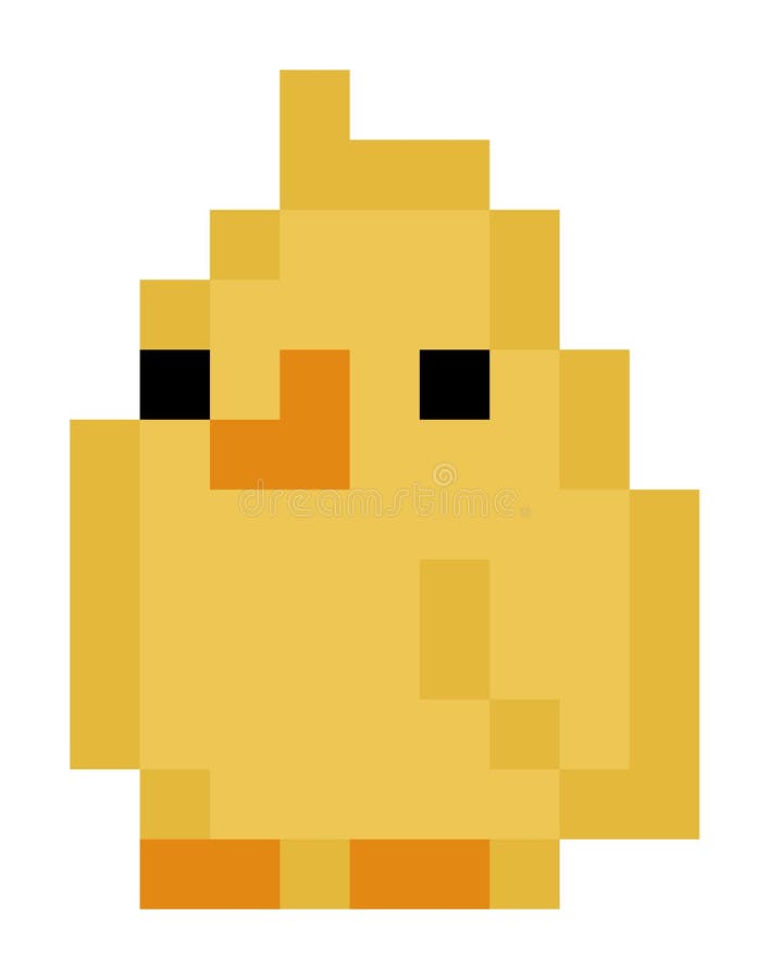 Cute Pixel 8 Bit Chick - Vector, Isolated Stock Vector - Illustration ...