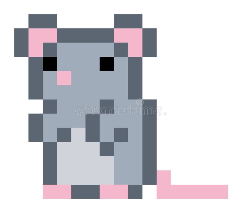 Cute Pixel Mouse Background - High Res 4k Wallpaper Stock Illustration ...