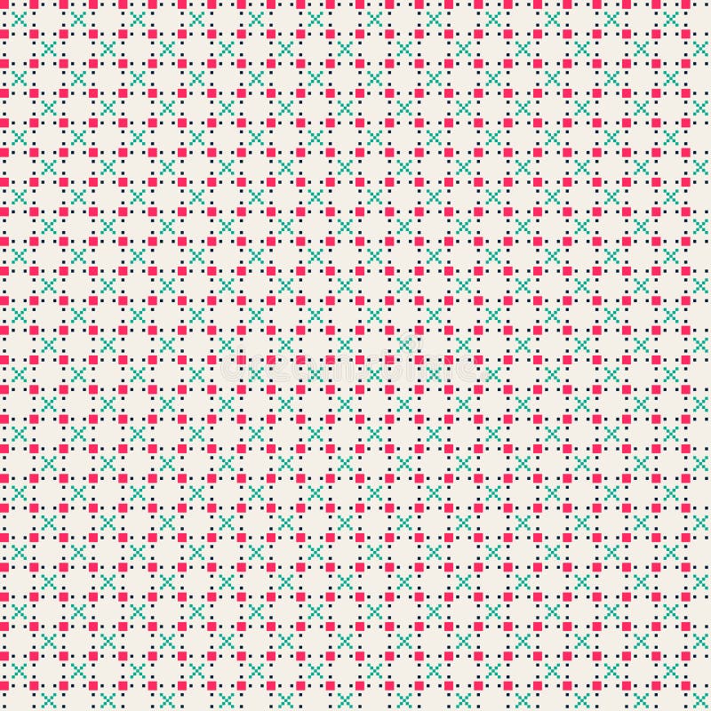 Cute Pixelated Pattern with Simple Geometric Shapes Stock Vector ...