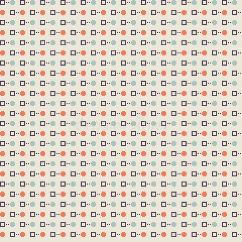 Cute Pixelated Pattern with Simple Geometric Shapes Stock Vector ...