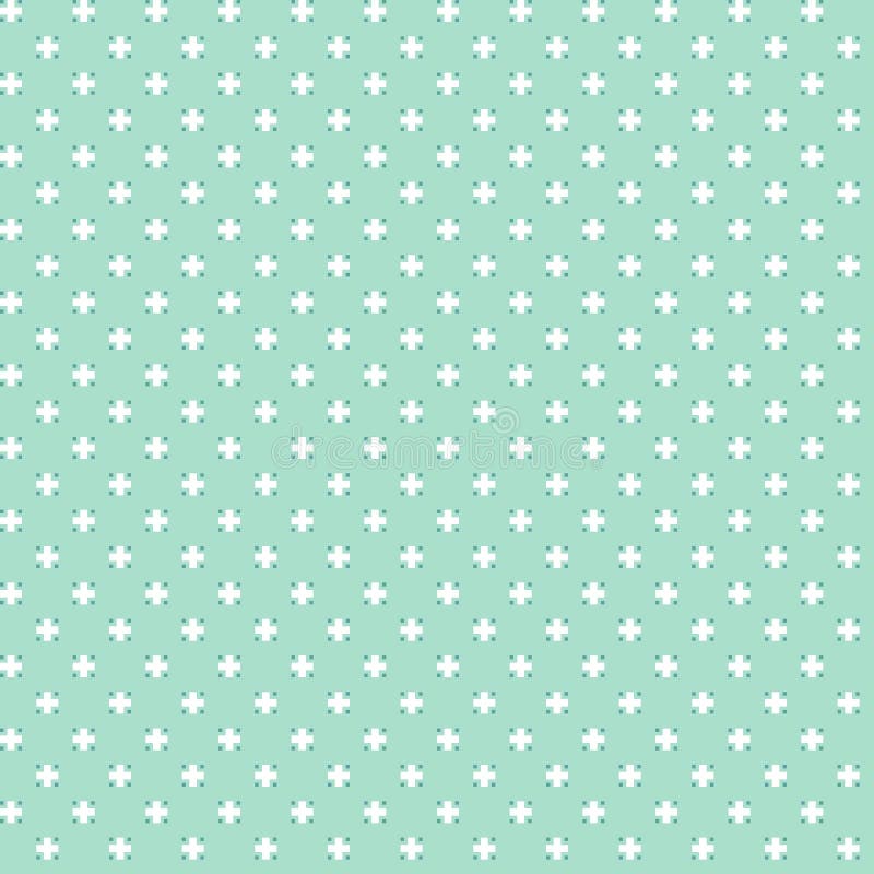 Cute Pixelated Pattern with Simple Geometric Shapes Stock Vector ...