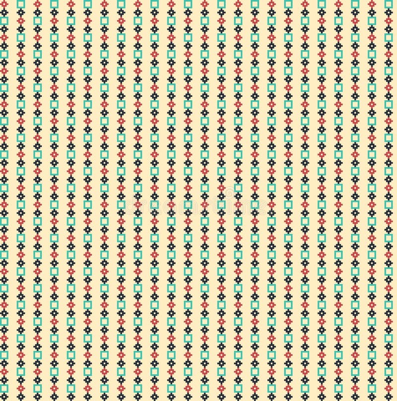 Cute Pixelated Pattern with Simple Geometric Shapes Stock Vector ...