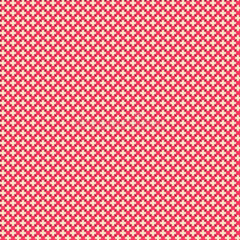 Cute Pixelated Pattern with Simple Geometric Shapes Stock Vector ...