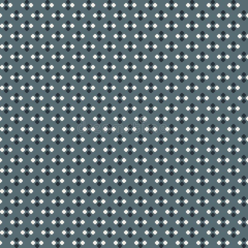 Cute Pixelated Pattern with Simple Geometric Shapes Stock Vector ...