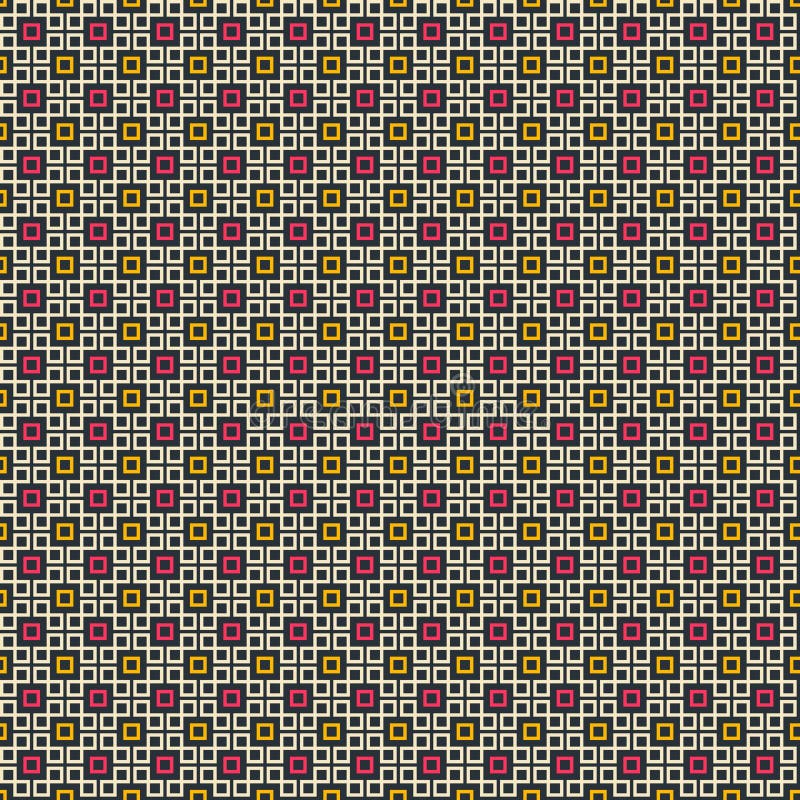 Cute Pixelated Pattern with Simple Geometric Shapes Stock Vector ...
