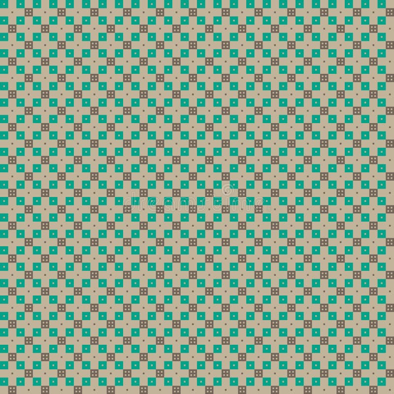 Cute Pixelated Pattern with Simple Geometric Shapes Stock Vector ...