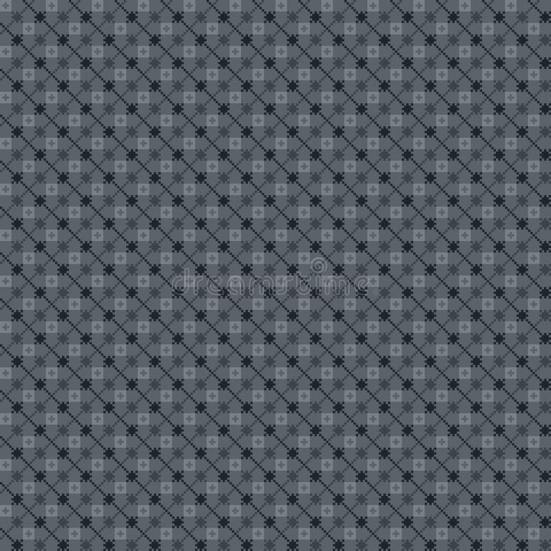 Cute Pixelated Pattern with Simple Geometric Shapes Stock Vector ...