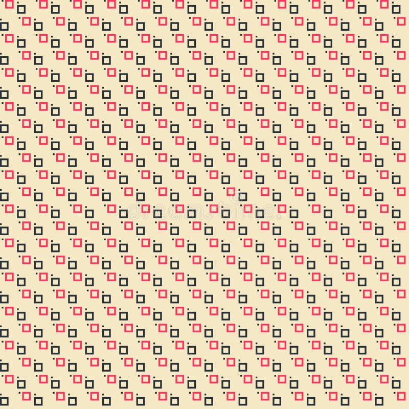 Cute Pixelated Pattern with Simple Geometric Shapes Stock Vector ...