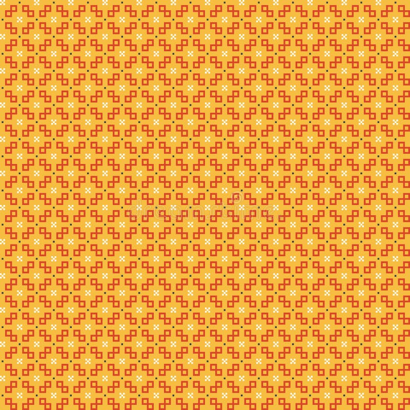 Cute Pixelated Pattern with Simple Geometric Shapes Stock Vector ...