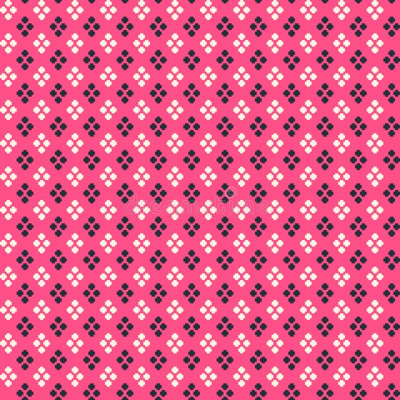 Cute Pixelated Pattern with Simple Geometric Shapes Stock Vector ...