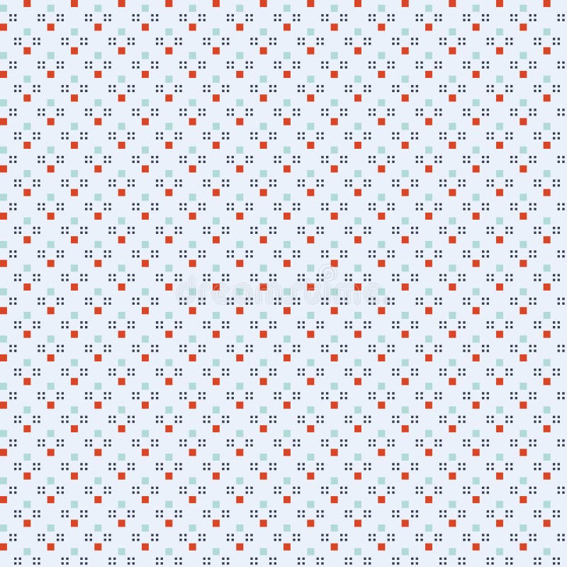 Cute Pixelated Pattern with Simple Geometric Shapes Stock Vector ...