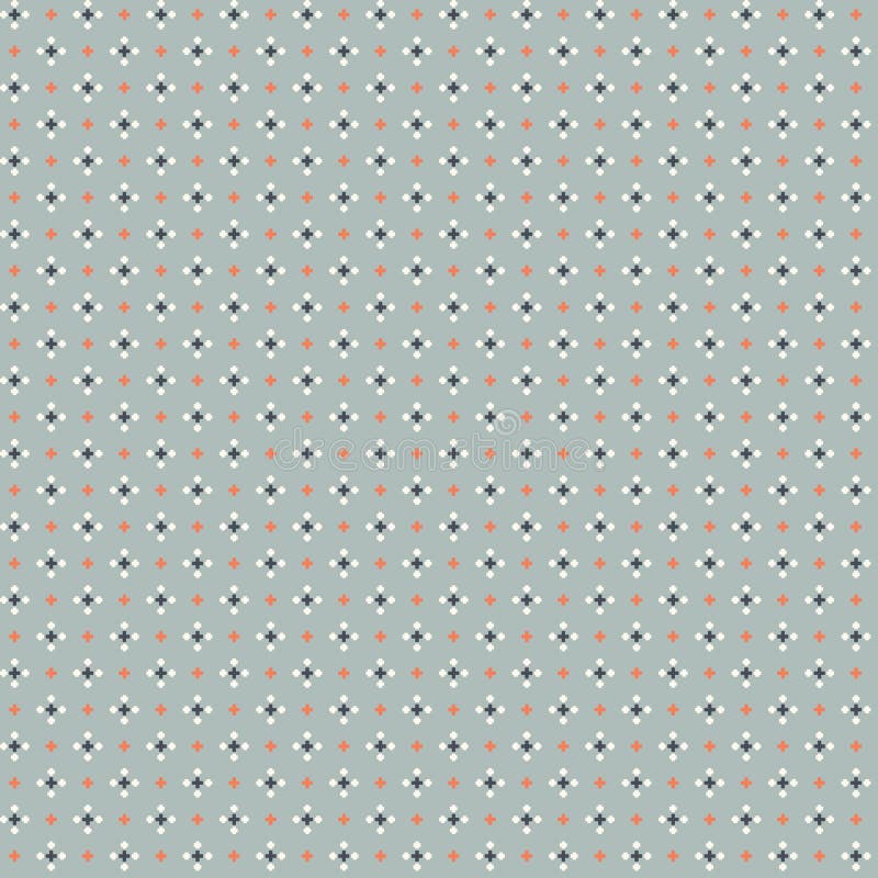 Cute Pixelated Pattern with Simple Geometric Shapes Stock Vector ...