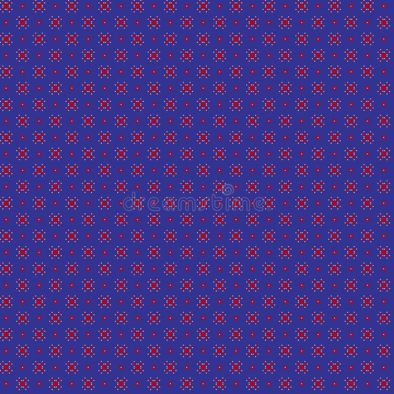 Cute Pixelated Pattern with Simple Geometric Shapes Stock Vector ...