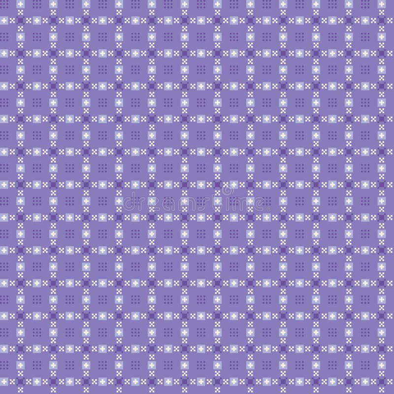 Cute Pixelated Pattern with Simple Geometric Shapes Stock Vector ...