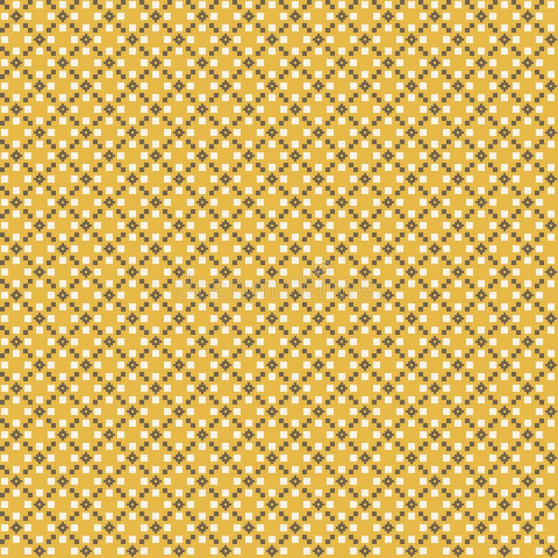 Cute Pixelated Pattern with Simple Geometric Shapes Stock Vector ...
