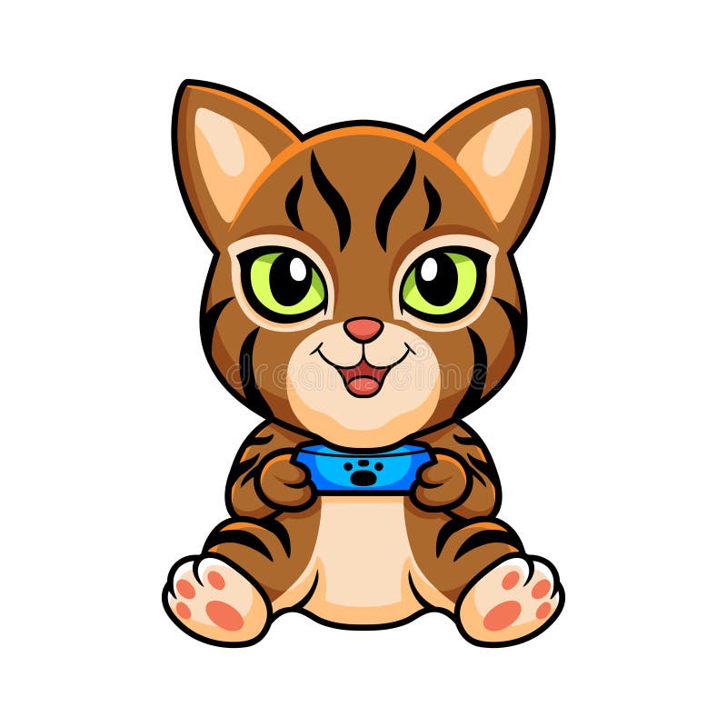 Cute Pixie Bob Cat Cartoon Holding Food Bowl Stock Vector ...