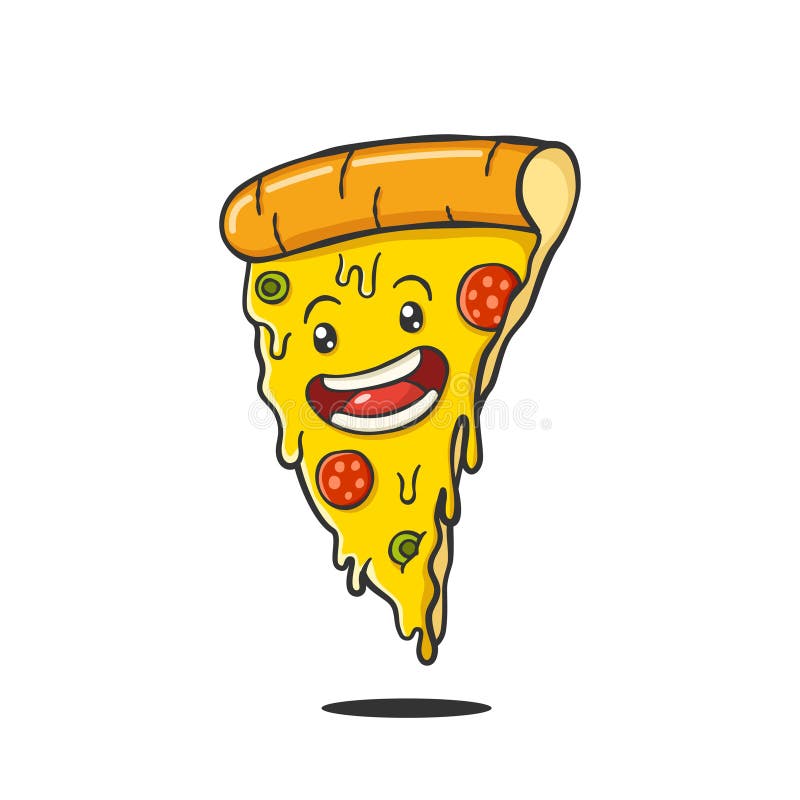 Cute Pizza Slice Cartoon Character Stock Vector - Illustration of piece ...