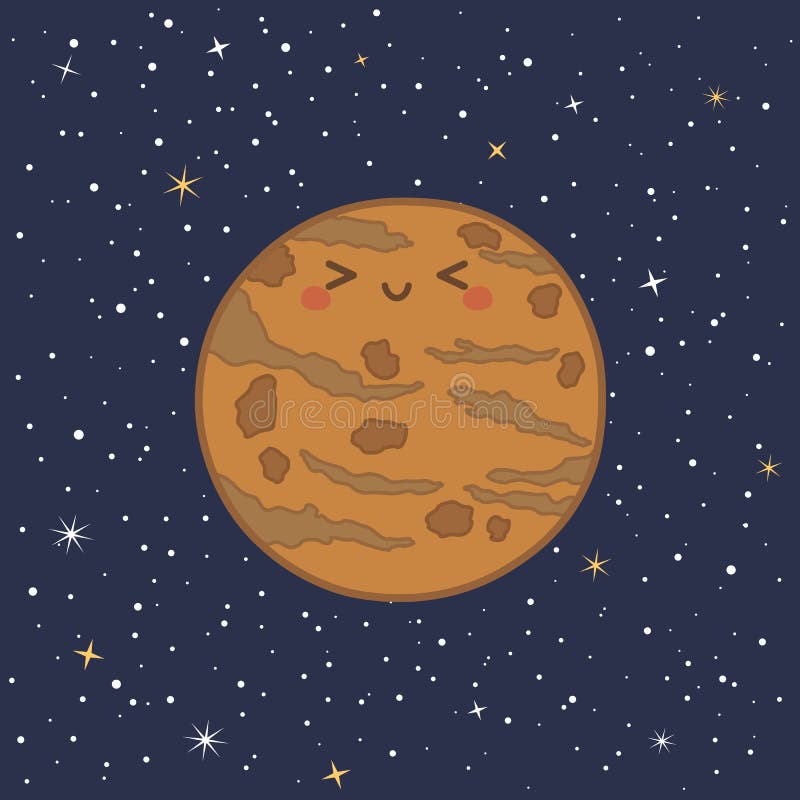 Cute Planet Mercury Solar System Vector Stock Vector - Illustration of ...