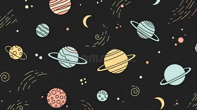 Seamless Pattern Space Background Stock Illustrations – 228,185 ...