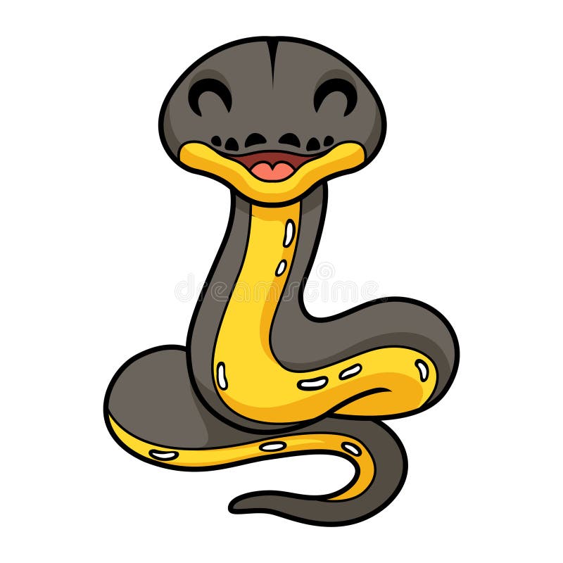 Cute Platinum Titanium Reticulated Python Cartoon 向量例证 - 插画 包括有 银灰色, 森林 ...